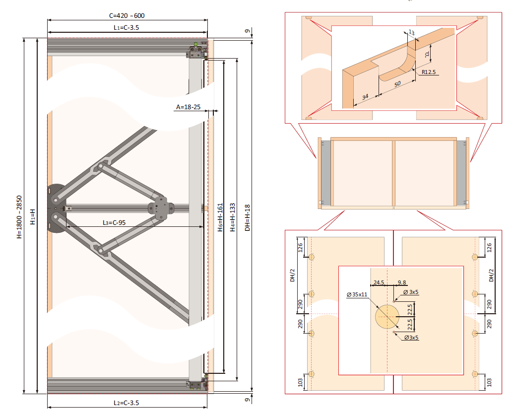 OPK Sliding Rotary Pocket Door System - PER DOOR – RÄM Interiors