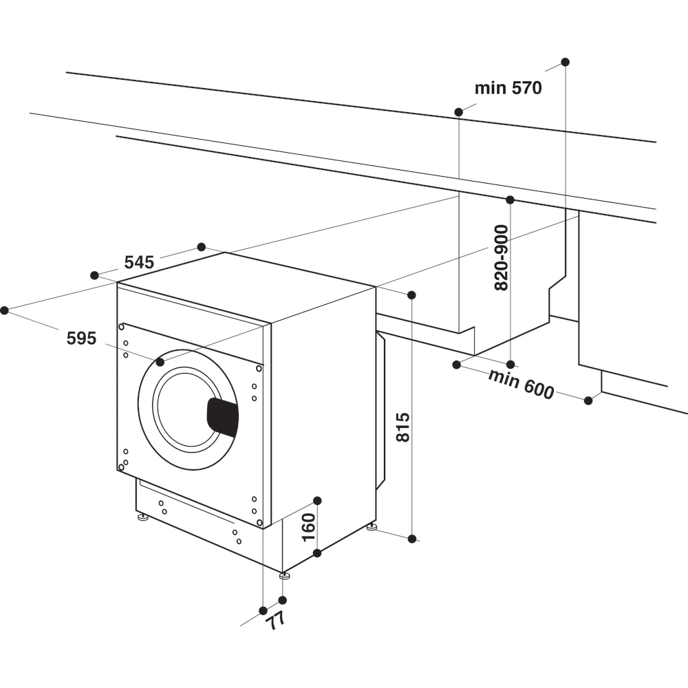 HOTPOINT BUILT IN FRONT LOADING WASHING MACHINE, BI WMHG 91485 UK – RÄM ...