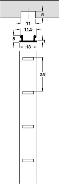 Shelf support strip, for 11 x 5 mm groove – RÄM Interiors
